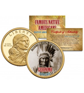 GERONIMO - Famous Native Americans - Sacagawea Dollar Colorized US Coin ...