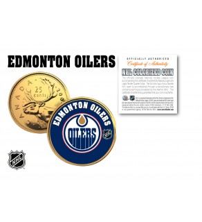 EDMONTON OILERS NHL Hockey 24K Gold Plated Canadian Quarter Colorized ...