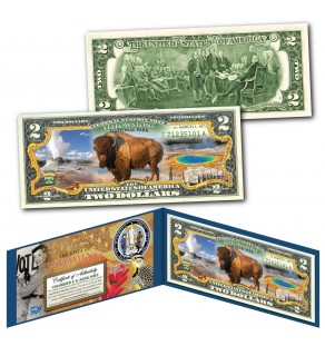 YELLOWSTONE NATIONAL PARK Wyoming Genuine Legal Tender $2 Bill