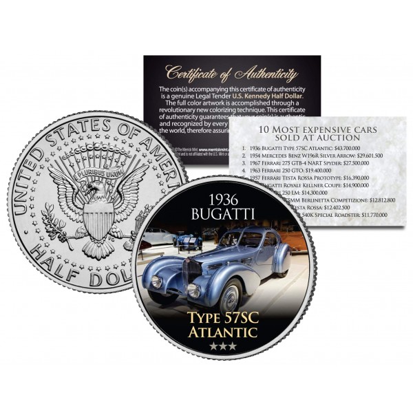 1936 BUGATTI - TYPE 57SC ATLANTIC - Most Expensive Cars Sold at Auction ...