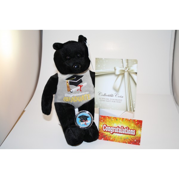 GRADUATION Plush Bear & Graduation JFK Kennedy Half Dollar Colorized US ...