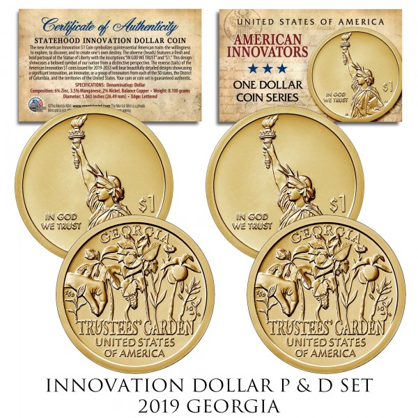 American Innovation GEORGIA 2019 Statehood $1 Dollar Coin ...