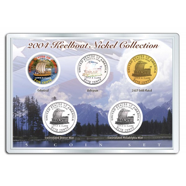 2004 KEELBOAT NICKEL Westward Journey 5-Coin US Set - P&D - Hologram ...