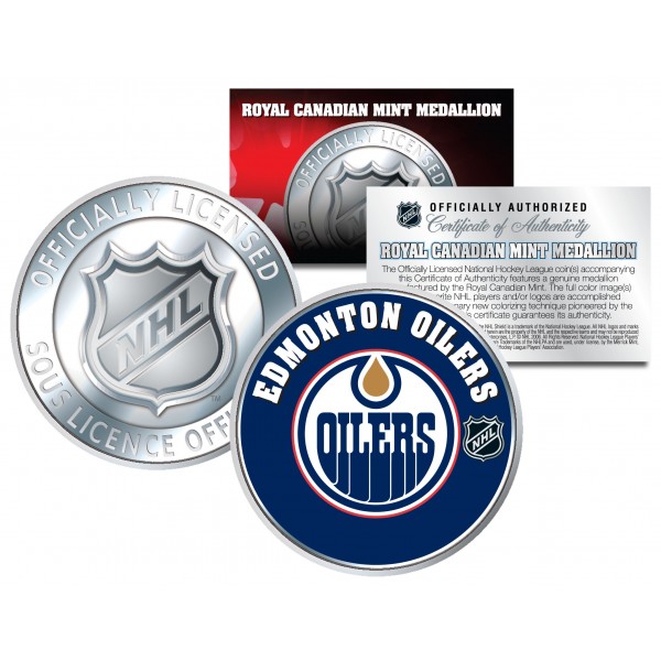 EDMONTON OILERS Royal Canadian Mint Medallion NHL Colorized Coin ...