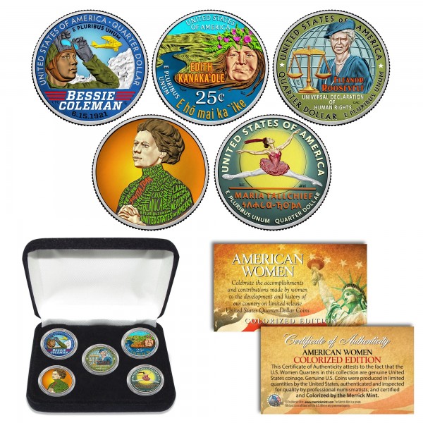 2023 COLORIZED American Women Quarters US Mint 5-Coin Full Set in ...