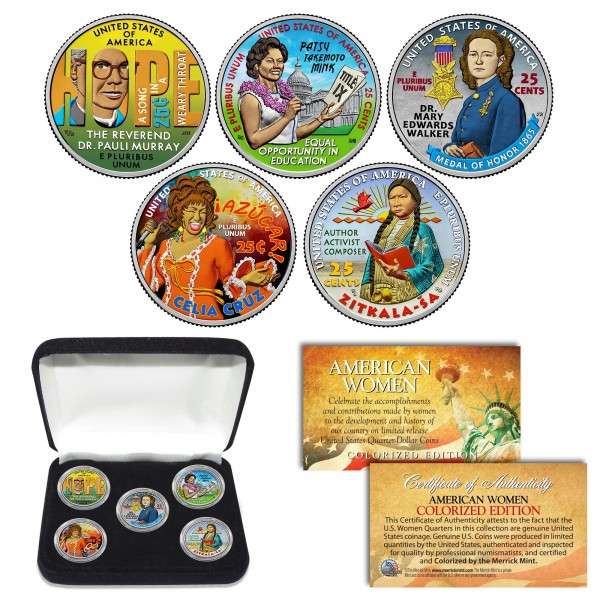 2024 COLORIZED American Women Quarters US Mint 5-Coin Full Set in ...